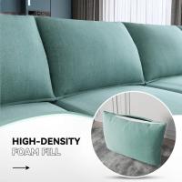 China Top grade large manual assembly green ottoman cheap sofa set home furniture velvet U shaped Sectional couch home sofa for sale
