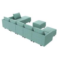 China Top grade large manual assembly green ottoman cheap sofa set home furniture velvet U shaped Sectional couch home sofa for sale