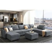 China Top grade large manual assembly green ottoman cheap sofa set home furniture velvet U shaped Sectional couch home sofa for sale