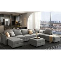 China Top grade large manual assembly green ottoman cheap sofa set home furniture velvet U shaped Sectional couch home sofa for sale