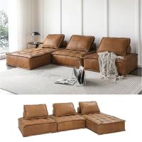 China Factory direct European and American fabric sofa balcony bedroom technology cloth small family sofa bed lazy modular for sale