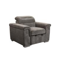 China Headrest Adjustable Grey noon break office Convertible chair with pull out bed single sofa chair Foam Lounge Chair for sale