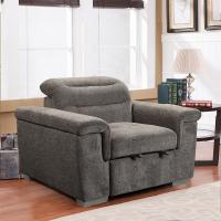 China Headrest Adjustable Grey noon break office Convertible chair with pull out bed single sofa chair Foam Lounge Chair for sale