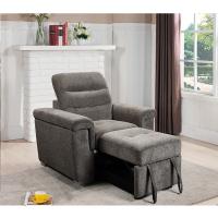 China Headrest Adjustable Grey noon break office Convertible chair with pull out bed single sofa chair Foam Lounge Chair for sale