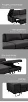 China high class brand big Cheap price Furniture Factory fabric 2P with Extendable bed chaise with storage Living Room Sofa for sale