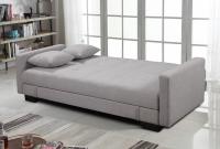 China Comfortable blue color modern transformable fabric sofa bed folding futon with USB for sale
