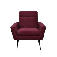 China Hot sale new arrival Wholesale Living Room Chair upholstery armchair rose red linen sofa chair for cafe for sale