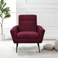 China Hot sale new arrival Wholesale Living Room Chair upholstery armchair rose red linen sofa chair for cafe for sale