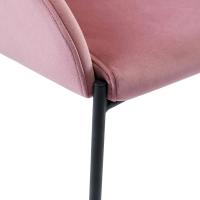 China Anti Fading Velvet Modern Single Seater Chair Pink Color For Kitchen for sale