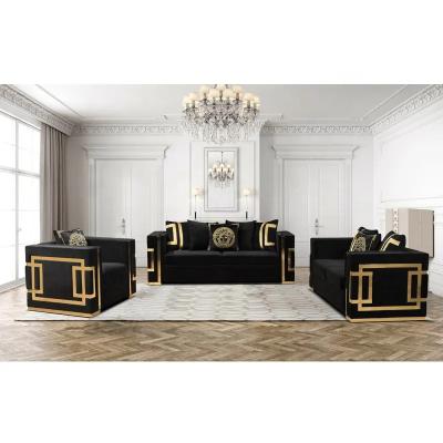 China 2018 ODM Black Gold Home Furniture Sofas Anti Abrasion Fabric Material for sale