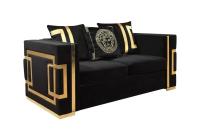 China 2018 ODM Black Gold Home Furniture Sofas Anti Abrasion Fabric Material for sale
