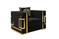 China 2018 ODM Black Gold Home Furniture Sofas Anti Abrasion Fabric Material for sale