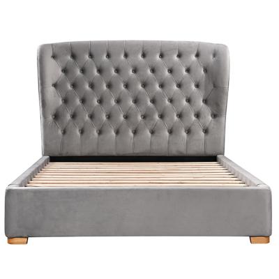China Hotel Durable Leather Tufted Queen Bed Multipurpose Nordic Deisgn for sale