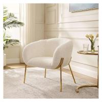 China Soft Velvet Modern Single Seater Chair Anti Fading White Color for sale