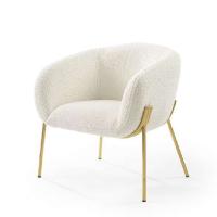 China Soft Velvet Modern Single Seater Chair Anti Fading White Color for sale