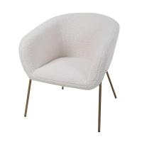 China Soft Velvet Modern Single Seater Chair Anti Fading White Color for sale