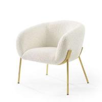 China Soft Velvet Modern Single Seater Chair Anti Fading White Color for sale