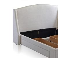 China OEM ODM Grey Plush Ottoman Bed , Multipurpose Ottoman Sleeper Beds for sale