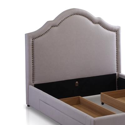 China Hotel Soft Luxury Double Ottoman Bed Anti Scratch Wear Resistant for sale