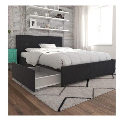 China Anti Scratch Fabric Ottoman Bed , Nontoxic Queen Upholstered Bed With Storage for sale
