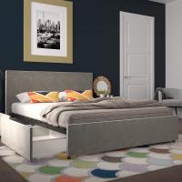 China Anti Scratch Fabric Ottoman Bed , Nontoxic Queen Upholstered Bed With Storage for sale