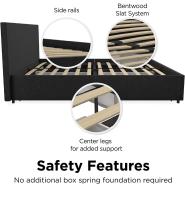 China Anti Scratch Fabric Ottoman Bed , Nontoxic Queen Upholstered Bed With Storage for sale