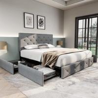 China Multipurpose Ottoman Storage Bed Practical Breathable With Drawers for sale