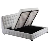 China King Size Modern Ottoman Storage Bed Upholstered With White Headboard for sale