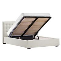 China Stain Resistant Ottoman Bed Double Size Multipurpose With White Headboard for sale