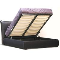 China Leather Headboard Ottoman Storage Bed Queen Size Stain Resistant for sale