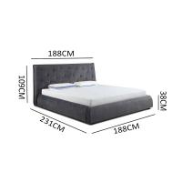 China 11068 Hot Selling Soft Bed Light Grey /Dark Grey Queen Bed Cotton Comfortable Bed for sale