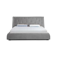 China 11068 Hot Selling Soft Bed Light Grey /Dark Grey Queen Bed Cotton Comfortable Bed for sale