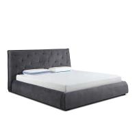 China 11068 Hot Selling Soft Bed Light Grey /Dark Grey Queen Bed Cotton Comfortable Bed for sale