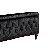 China Black Velvet Modern Queen Size Bed Practical Soft For Apartment for sale