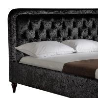 China Black Velvet Modern Queen Size Bed Practical Soft For Apartment for sale