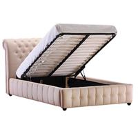 China Slay Modern Clear Frame Raised Maker Luxury Grey Crossover Storage Bed for sale