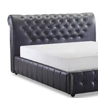 China Latest Metal Designs Upholstered Velvet Black  Double Single Wood Bed for sale