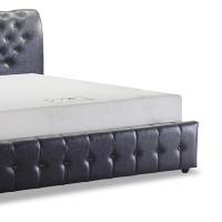 China Latest Metal Designs Upholstered Velvet Black  Double Single Wood Bed for sale