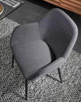 China Modern Arm Dining Chairs New Design Copenhagen fabric Chairs  Metal Leg Dinning Chair for sale