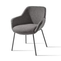China Modern Arm Dining Chairs New Design Copenhagen fabric Chairs  Metal Leg Dinning Chair for sale
