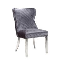 China 61498 GOITALIA Restaurant Mid century Modern Stainless Steel  Designer Velvet fabric Hotel Ding chair for sale