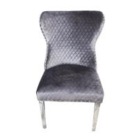 China 61498 GOITALIA Restaurant Mid century Modern Stainless Steel  Designer Velvet fabric Hotel Ding chair for sale