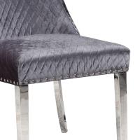 China 61498 GOITALIA Restaurant Mid century Modern Stainless Steel  Designer Velvet fabric Hotel Ding chair for sale