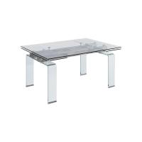 China Fashion Rotated Stainless Steel  Living Furniture  Western Style  Tempered Glass Dinning Table Sets for sale