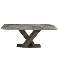 China Modern Marble  Top Frosted metal Leg Frame Design Living room Furniture  Dinning Table for sale