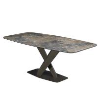 China Modern Marble  Top Frosted metal Leg Frame Design Living room Furniture  Dinning Table for sale