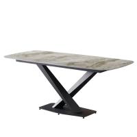 China Modern Marble  Top Frosted metal Leg Frame Design Living room Furniture  Dinning Table for sale