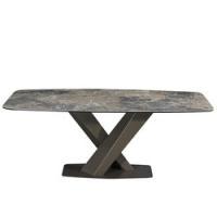 China Modern Marble  Top Frosted metal Leg Frame Design Living room Furniture  Dinning Table for sale