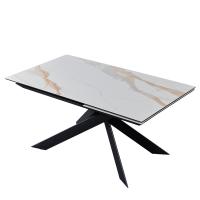 China Modern Design Square Expandable Dinning room Marble Top White Luxury Dinning Table Sets for sale