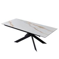 China Modern Design Square Expandable Dinning room Marble Top White Luxury Dinning Table Sets for sale